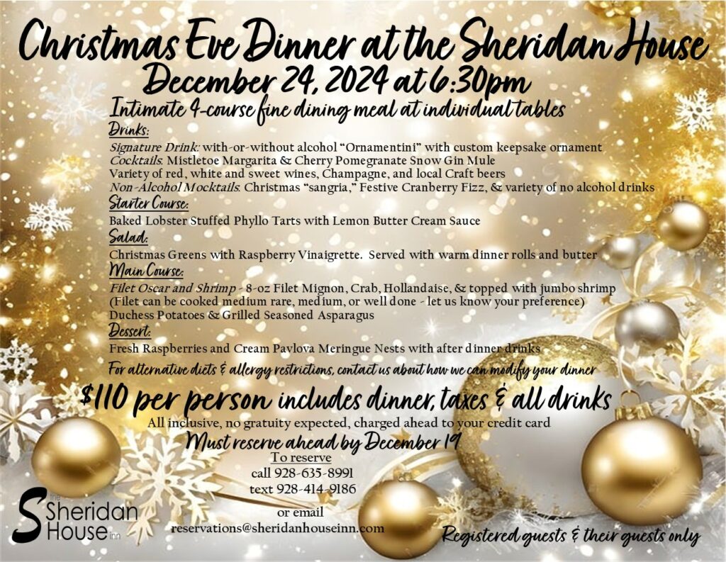 Christmas Eve 2024 Dinner at Sheridan House | Sheridan House Inn