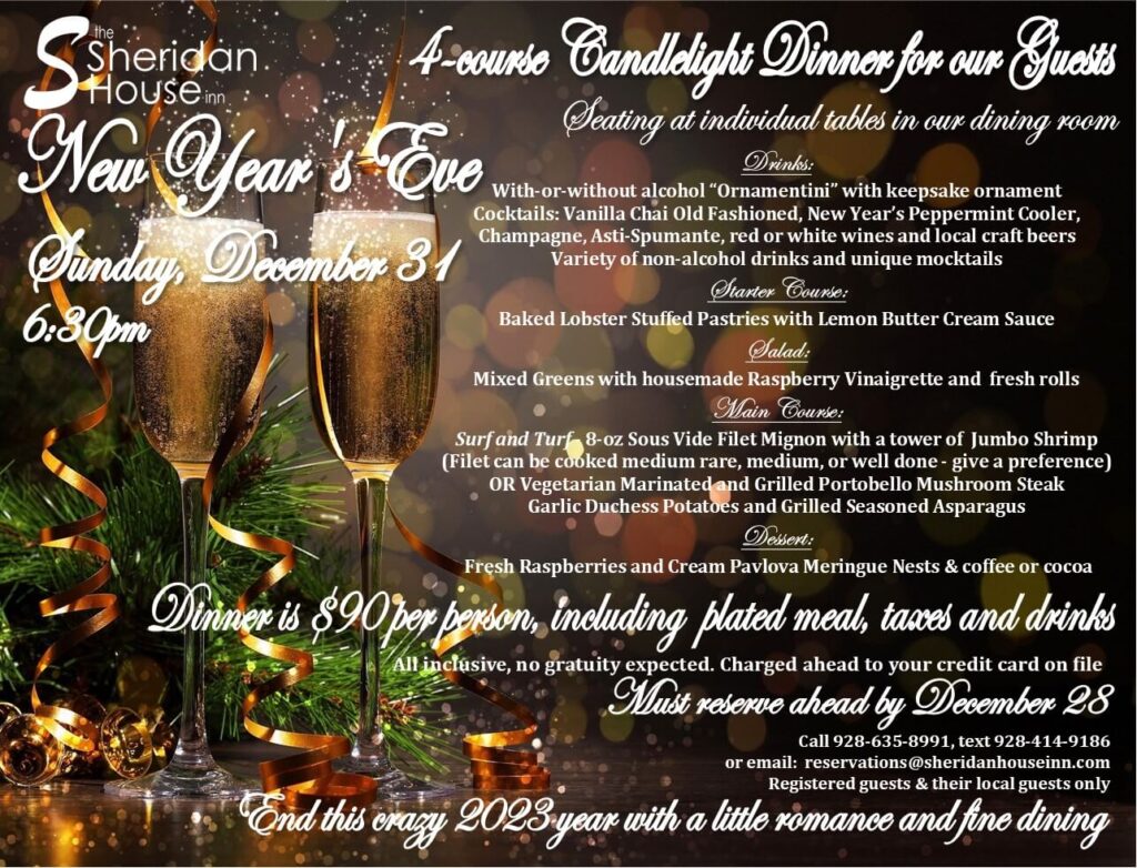 New Year’s Eve Dinner at the Sheridan House 2023 | Sheridan House Inn